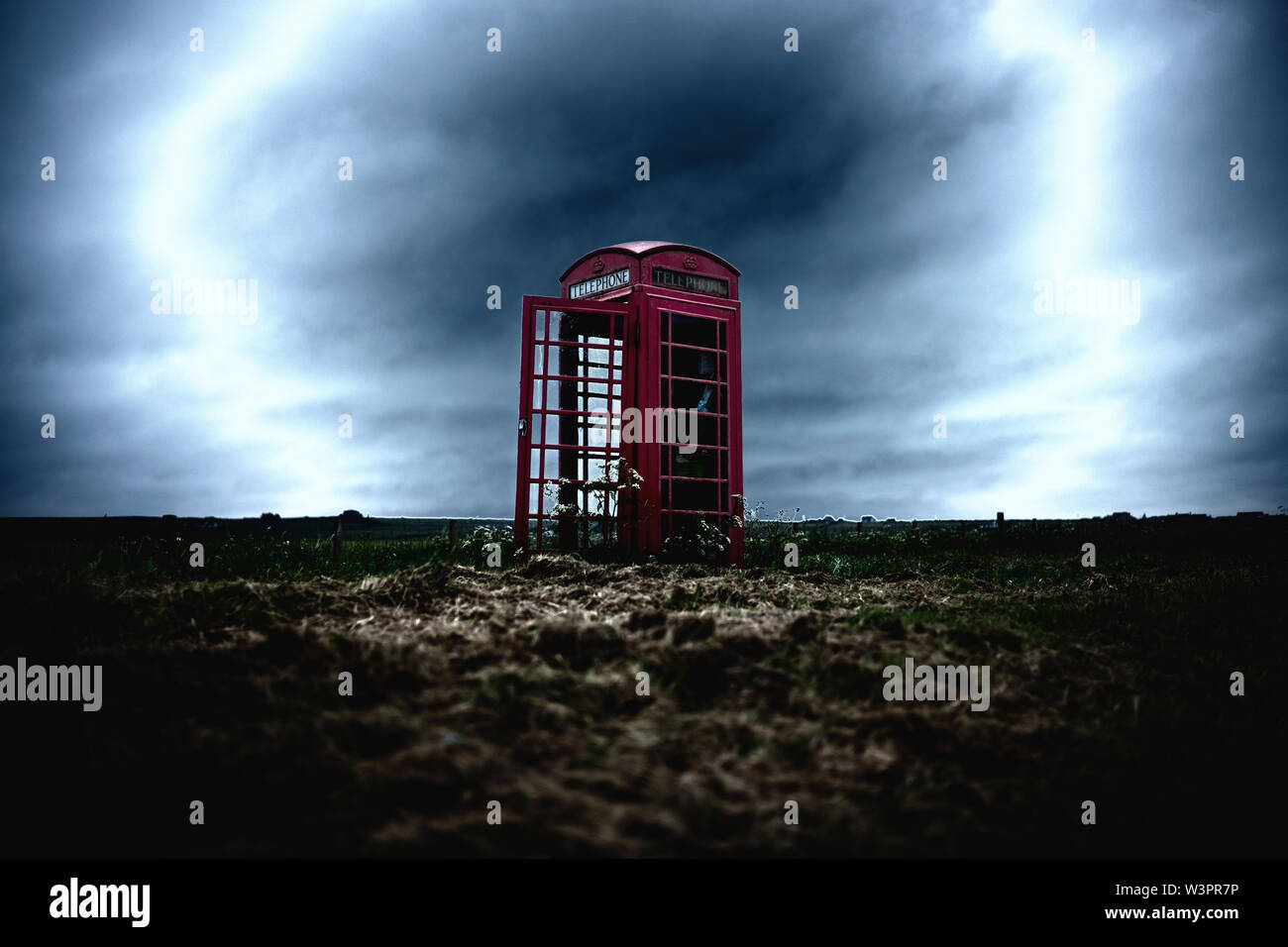 A red telephone box, for a public telephone designed by Sir Giles ...