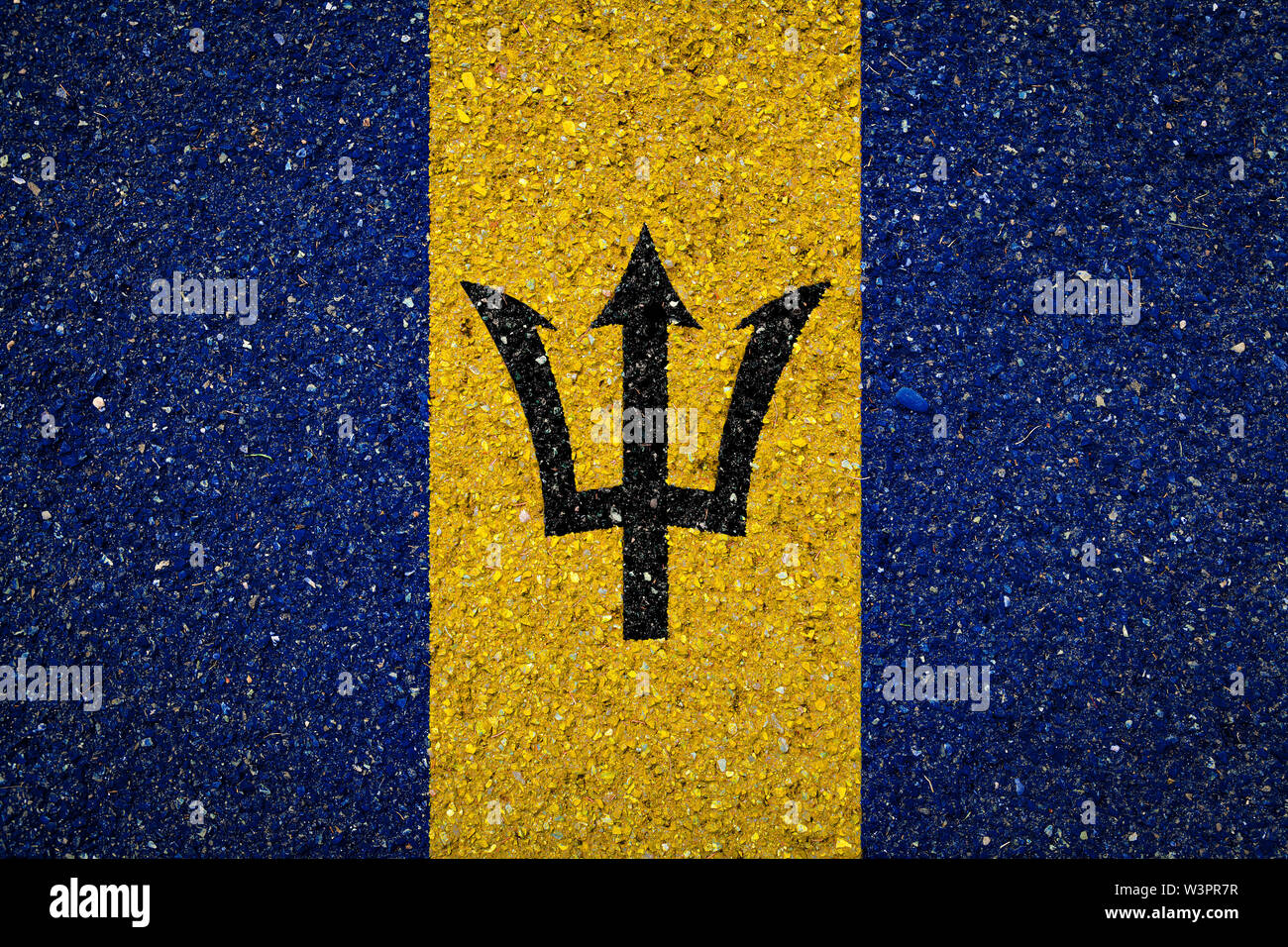 National flag of Barbados on a stone background.The concept of national ...