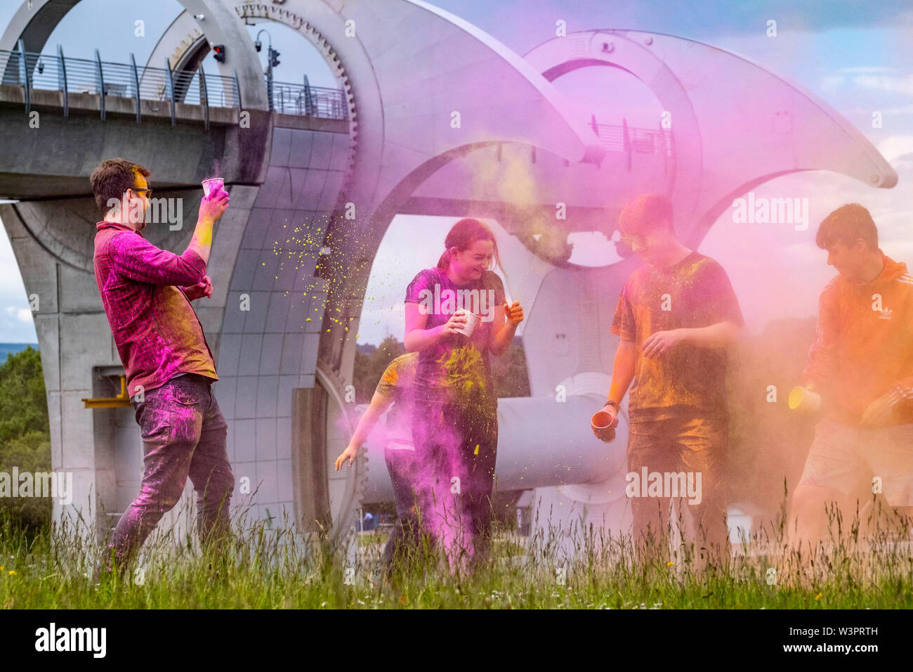 Paint battle with corn flour paint Stock Photo - Alamy