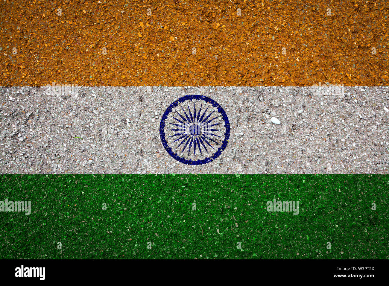 National flag of India on a stone background.The concept of national ...