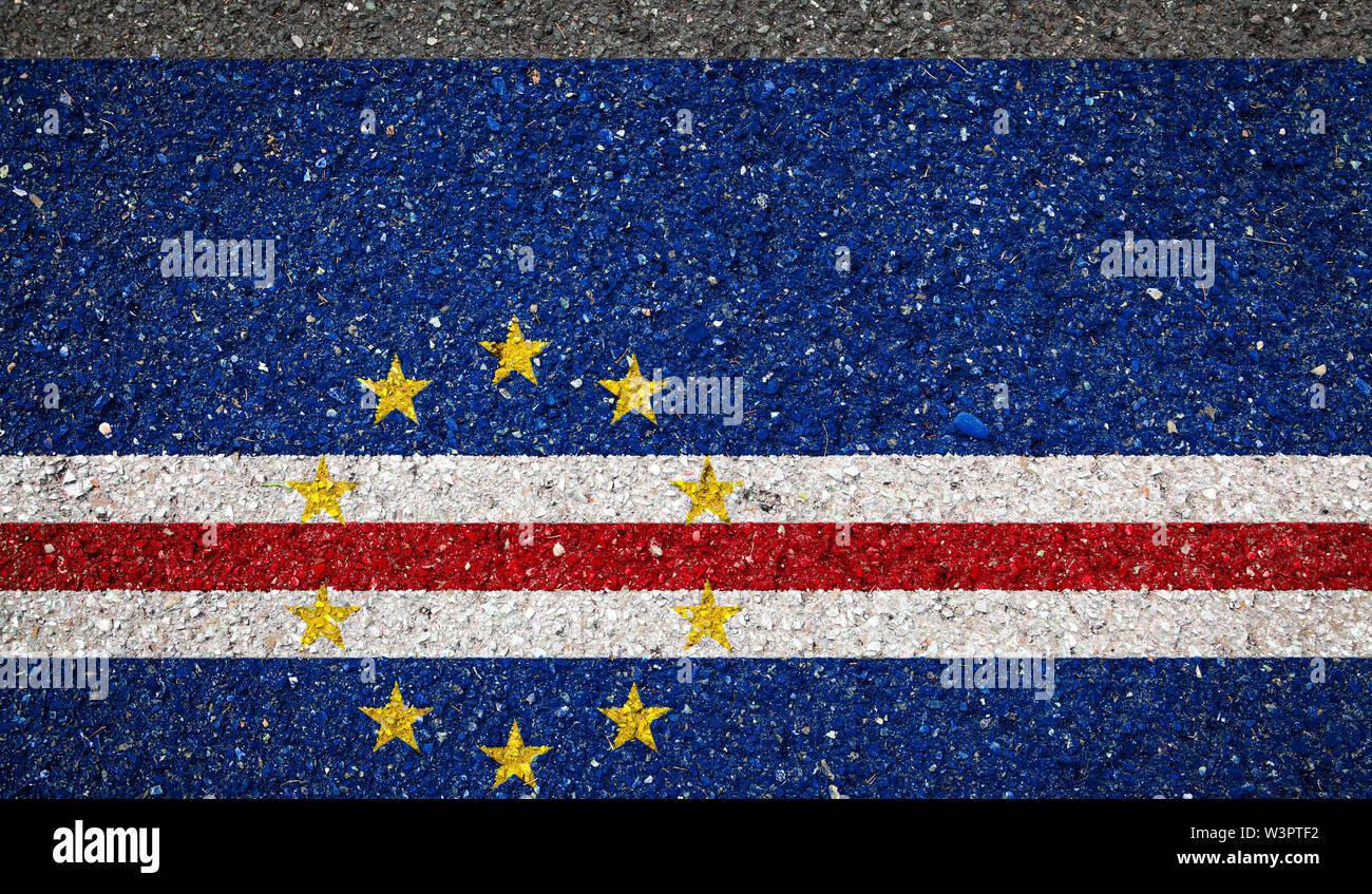 National flag of Cape Verde on a stone background.The concept of ...
