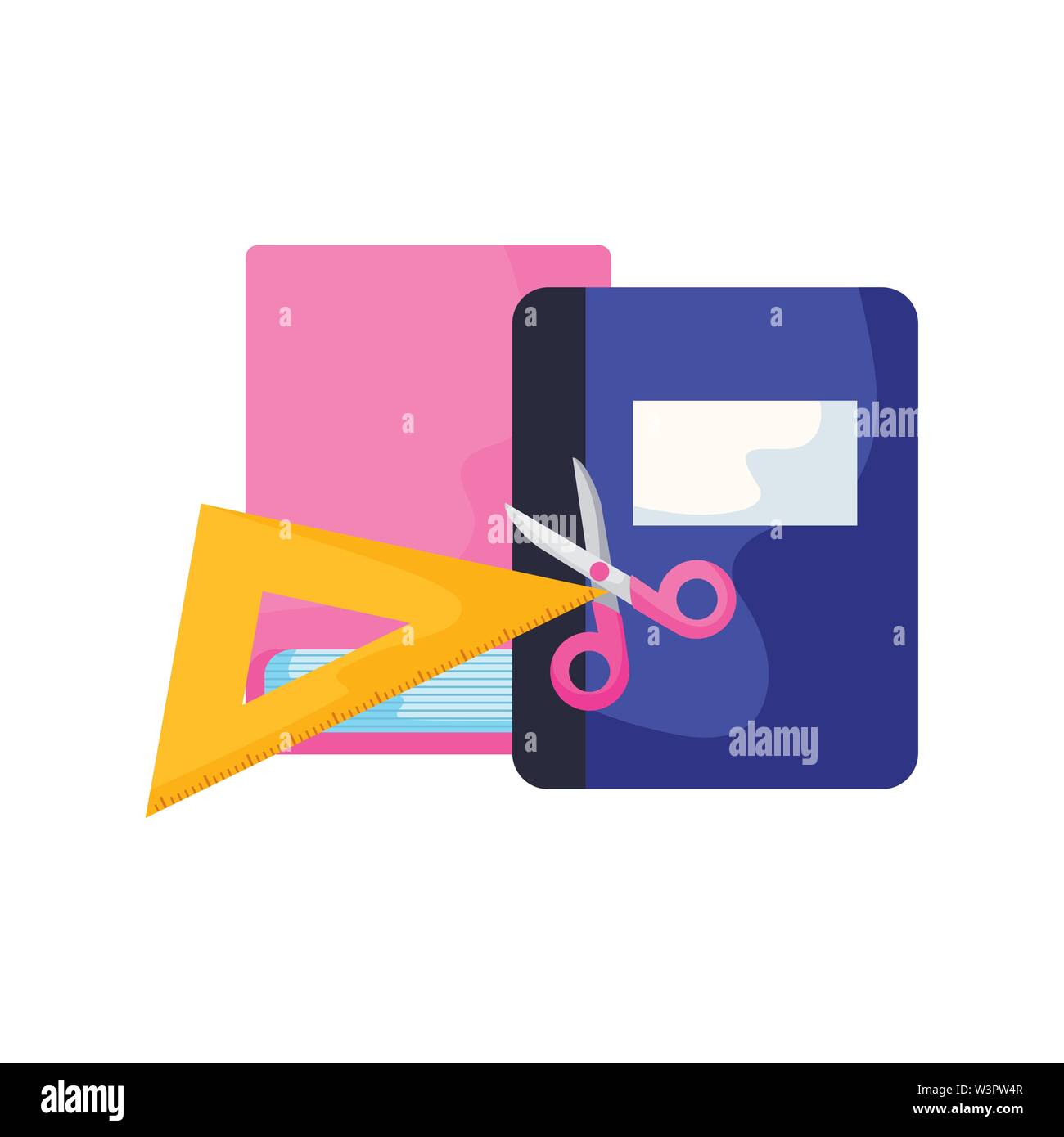 books with scissors and rule vector illustration design Stock Vector ...
