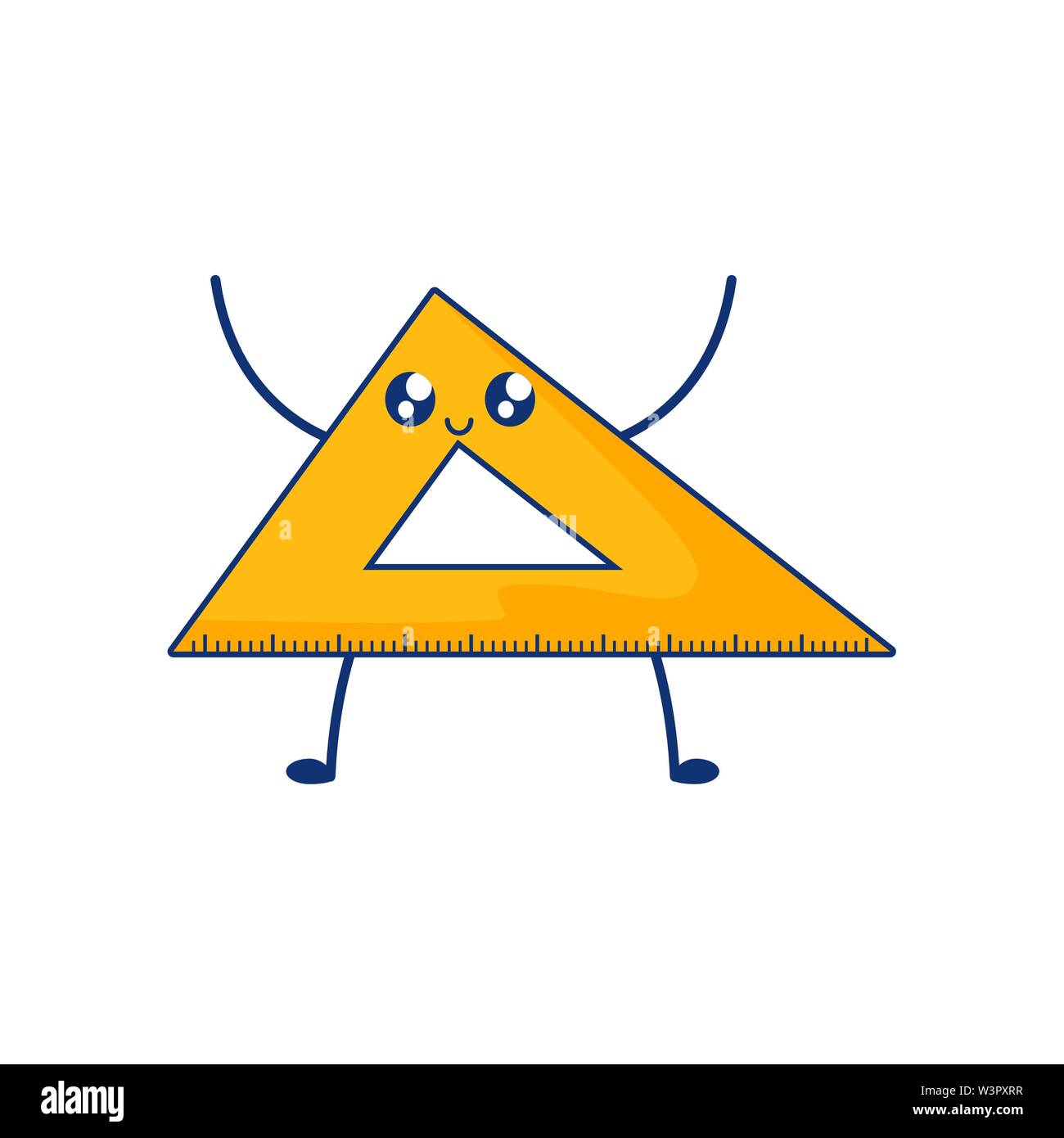 triangle rule school supply kawaii style vector illustration design ...