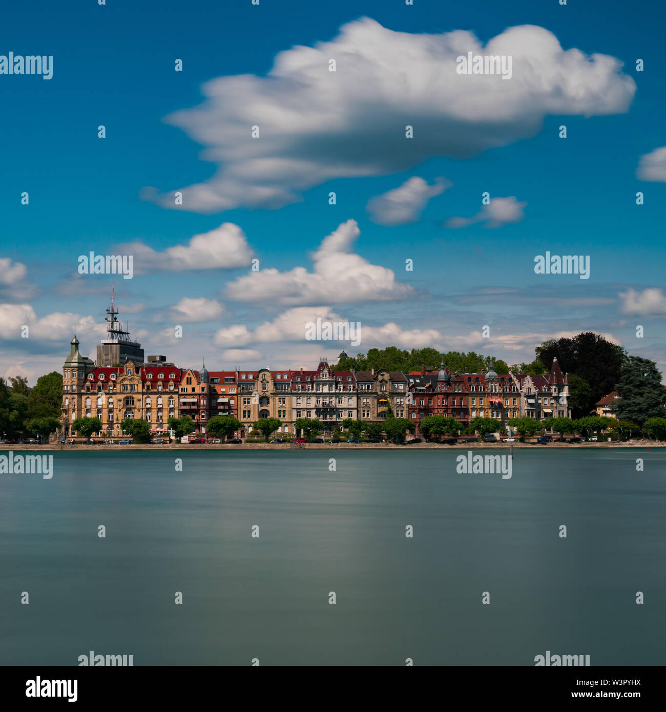 Konstanz, BW / Germany - 14. July 2019: old city of Konstanz on Lake ...