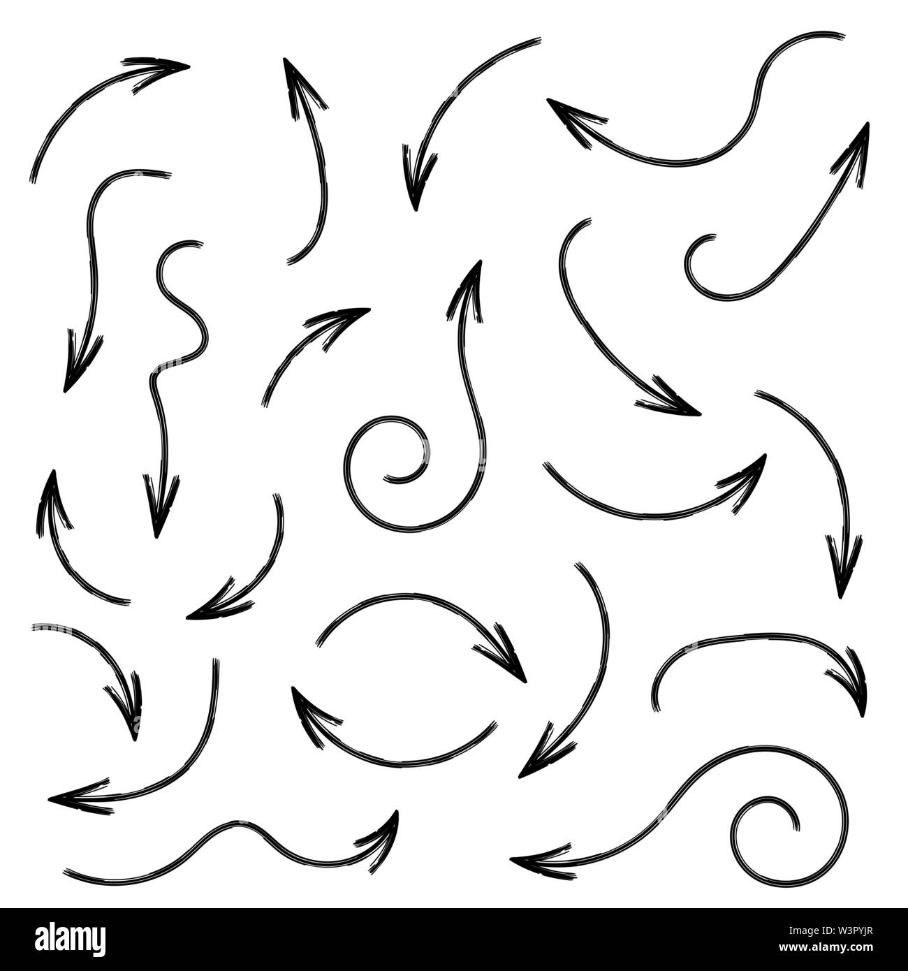 Curved arrow icons white Black and White Stock Photos & Images - Alamy