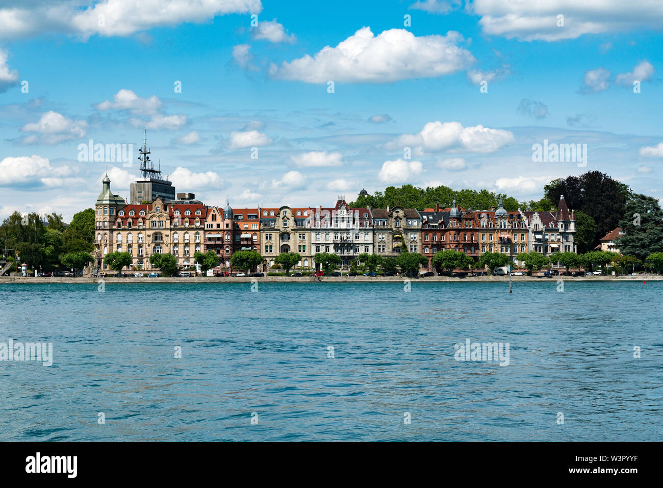 Konstanz, BW / Germany - 14. July 2019: old city of Konstanz on Lake ...