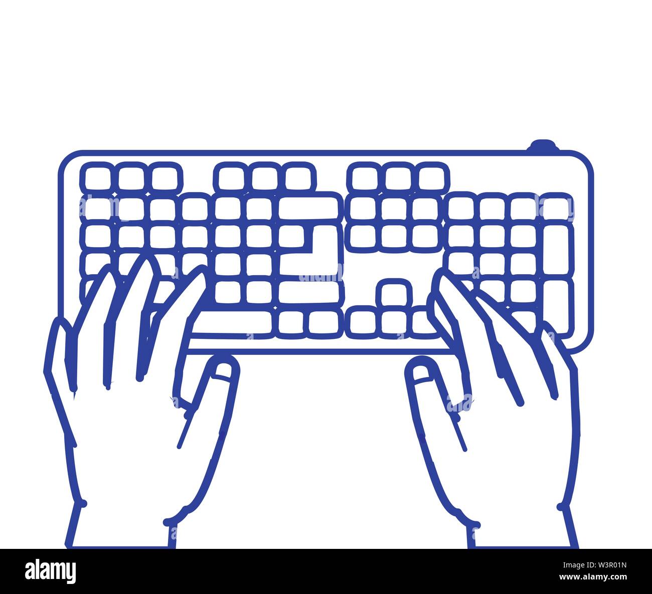 hands using computer keyboard hardware vector illustration design Stock ...