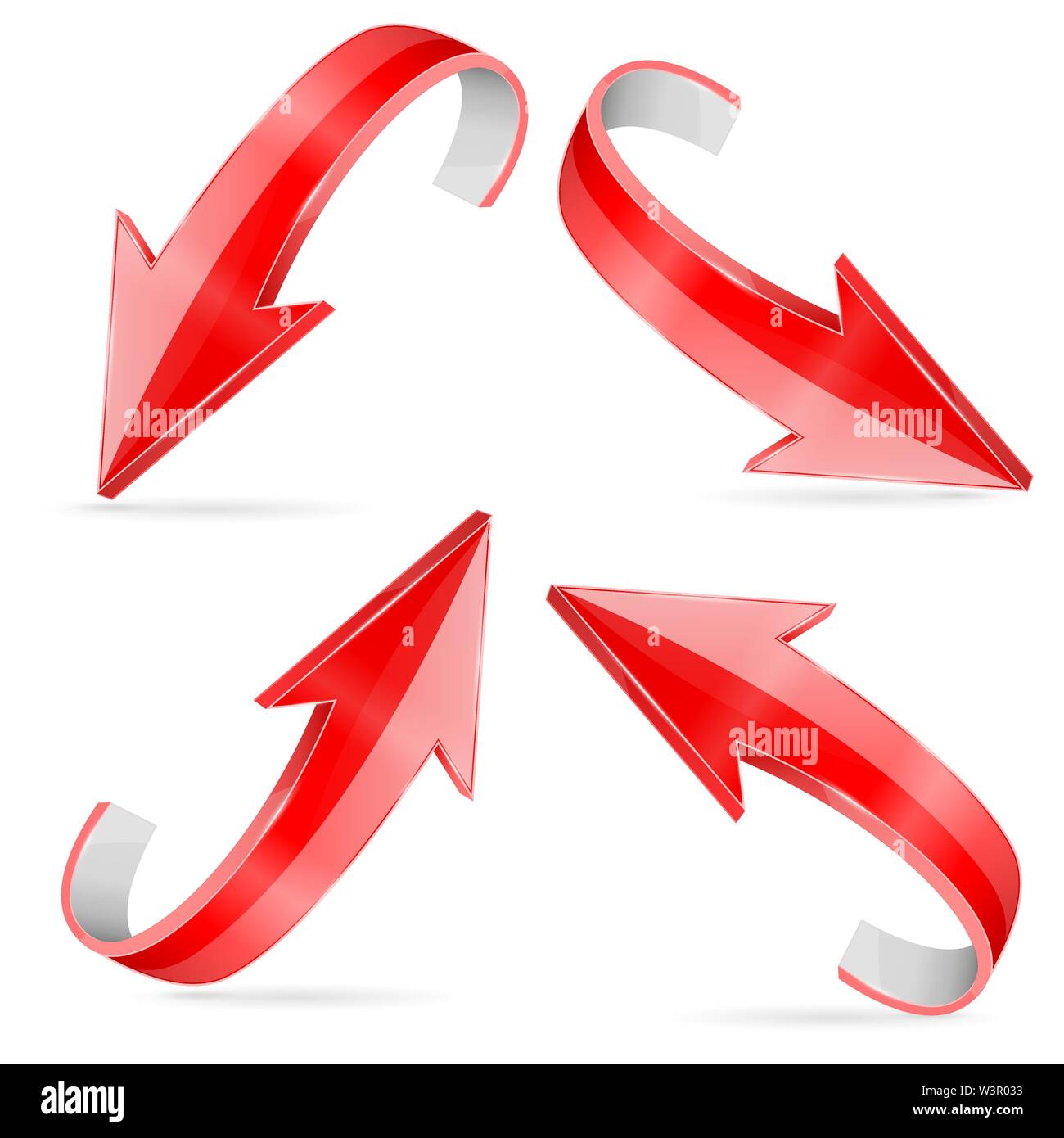 Red arrows set. Curved icons collection Stock Vector Image & Art - Alamy
