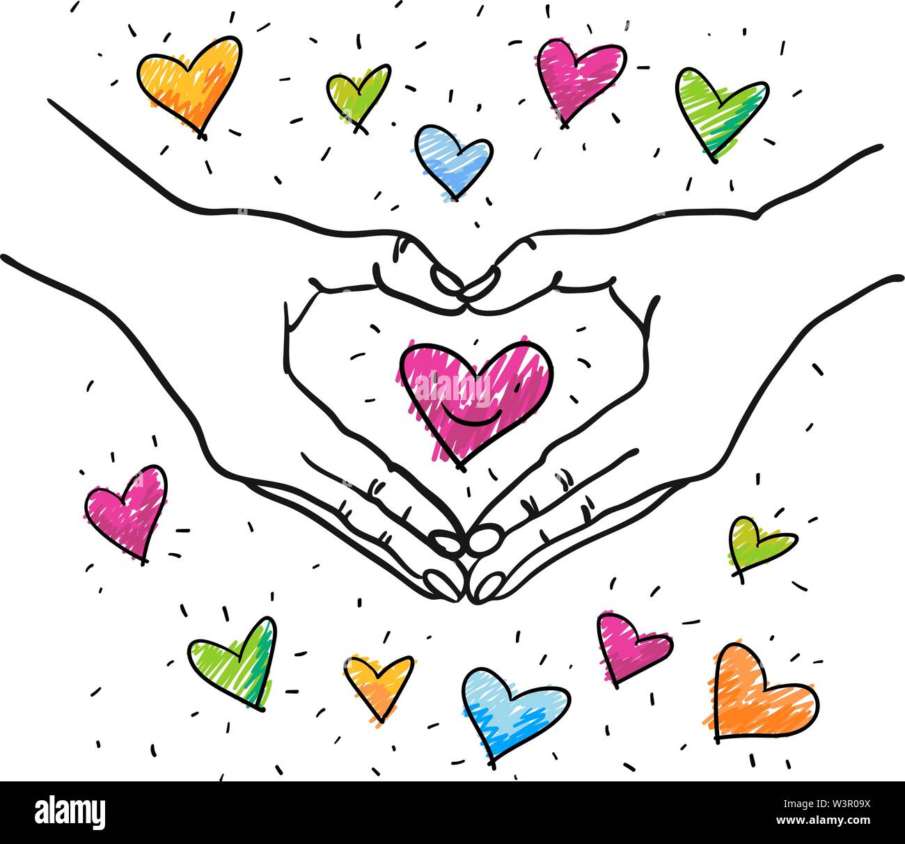 Cute hands nice heart design hi-res stock photography and images - Alamy
