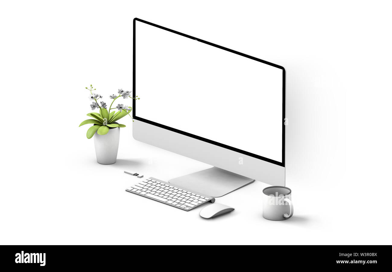 computer isolated 3d rendering mockup Stock Photo - Alamy