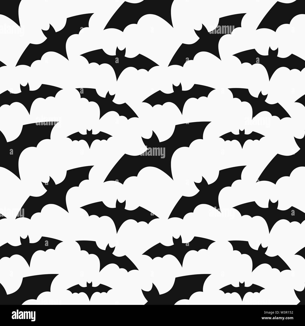 Halloween bats seamless pattern Black and White Stock Photos & Images ...
