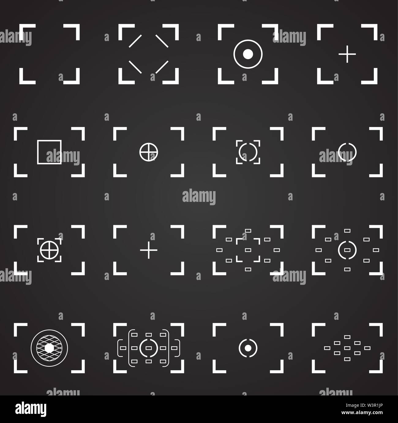 Viewfinder icons set on background for graphic and web design. Simple illustration. Internet ...