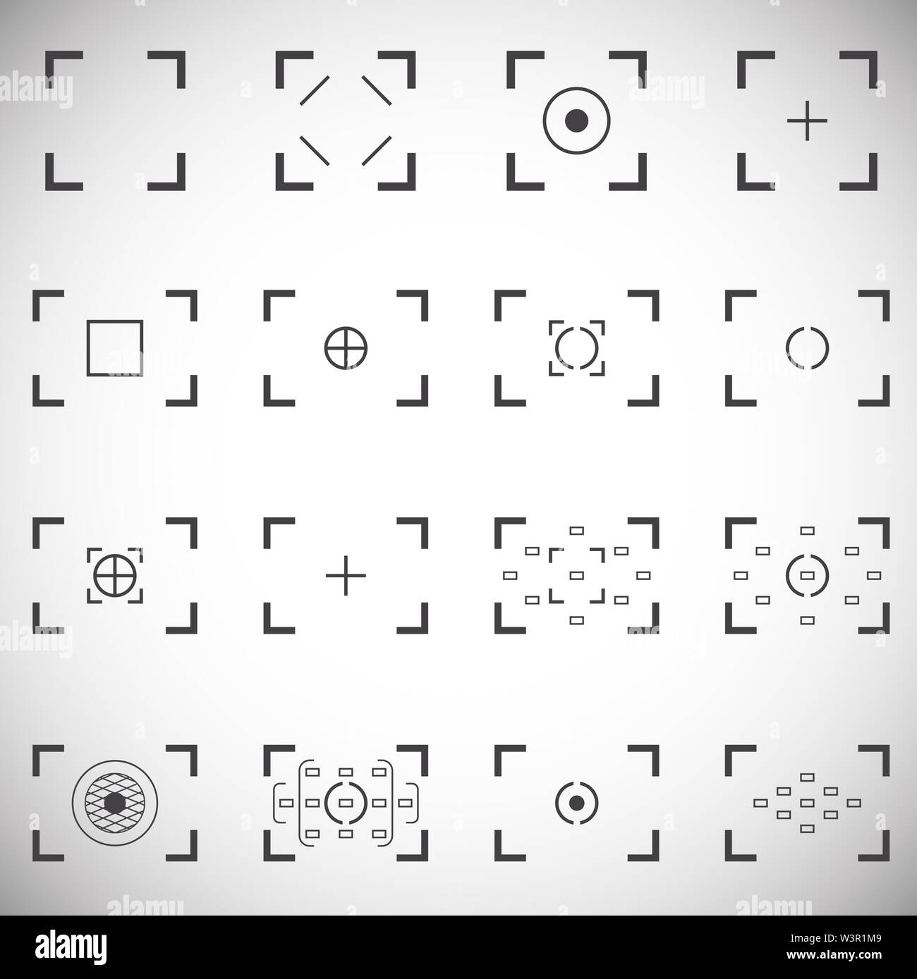 Viewfinder icons set on background for graphic and web design. Simple ...