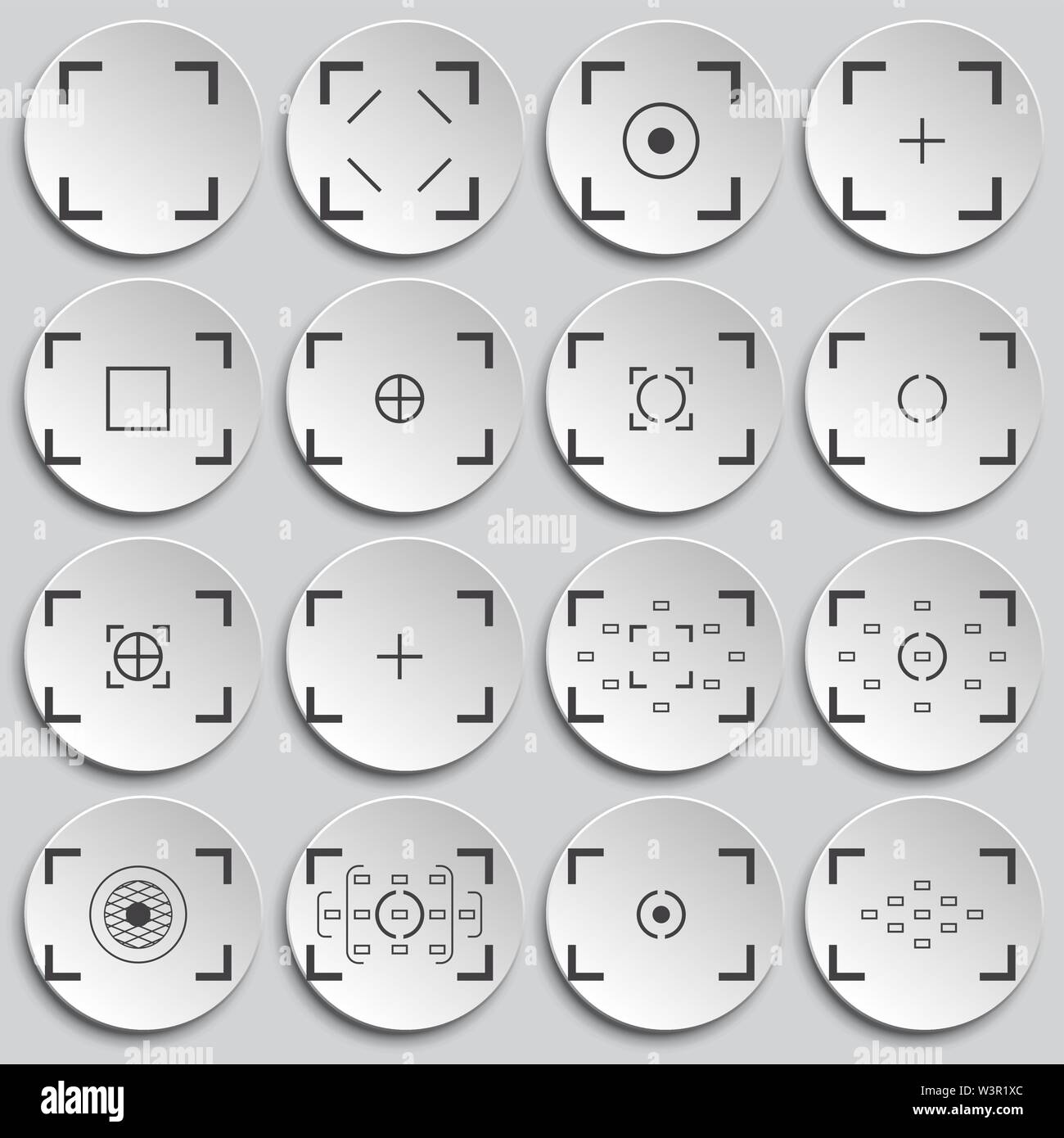 Viewfinder icons set on background for graphic and web design. Simple illustration. Internet ...