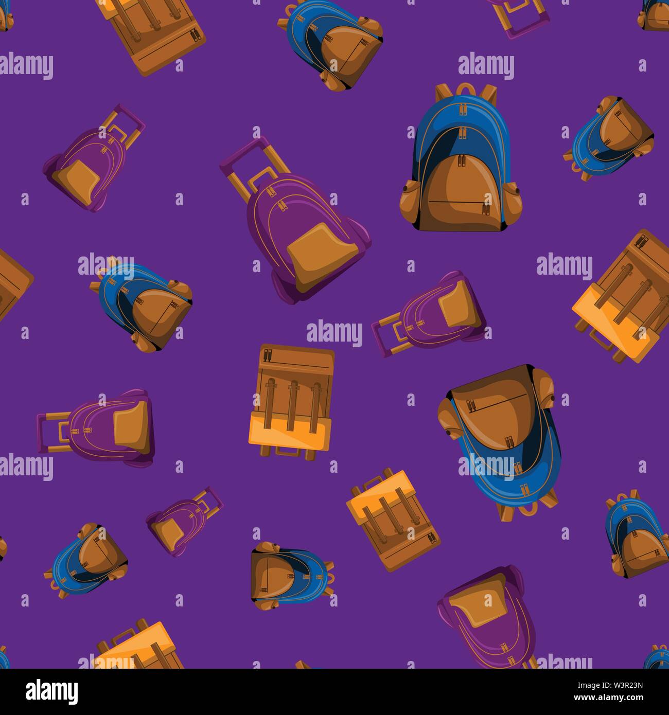 Seamless Pattern with Colorful School Bag Vector Stock Vector Image ...