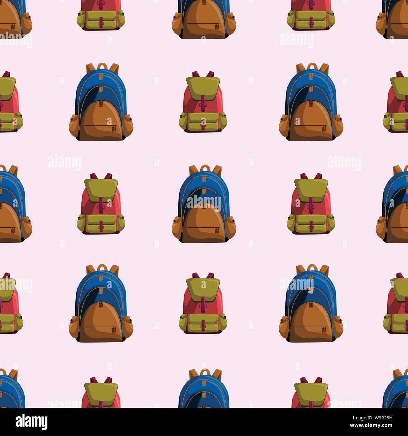 Seamless Pattern with Colorful School Bag Vector Stock Vector Image ...