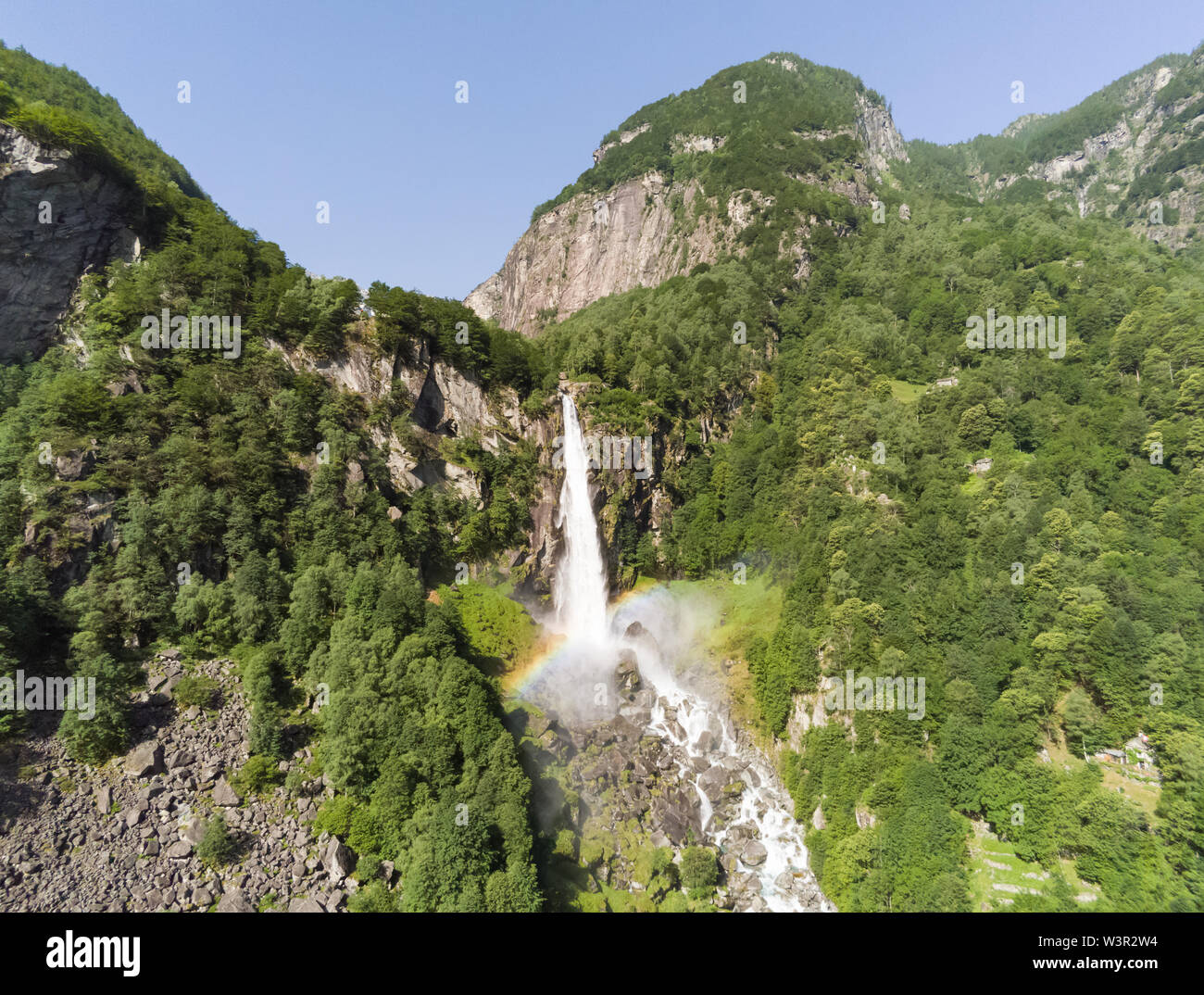 Aerial view of Foroglio waterfall, Switzerland Stock Photo - Alamy