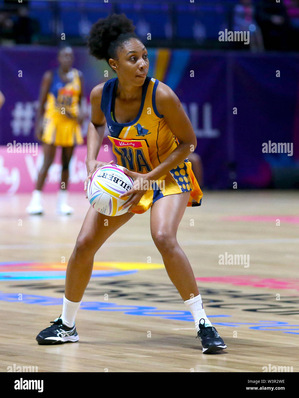 Barbados' Damisha Croney during the Netball World Cup match at the M&S ...