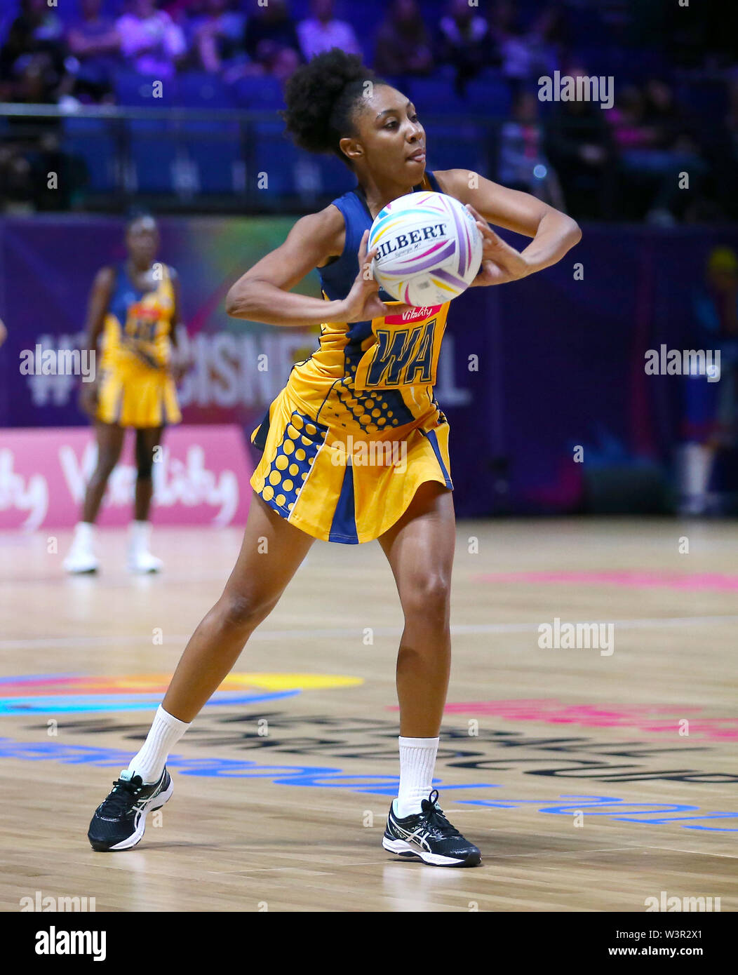 Barbados' Damisha Croney during the Netball World Cup match at the M&S ...