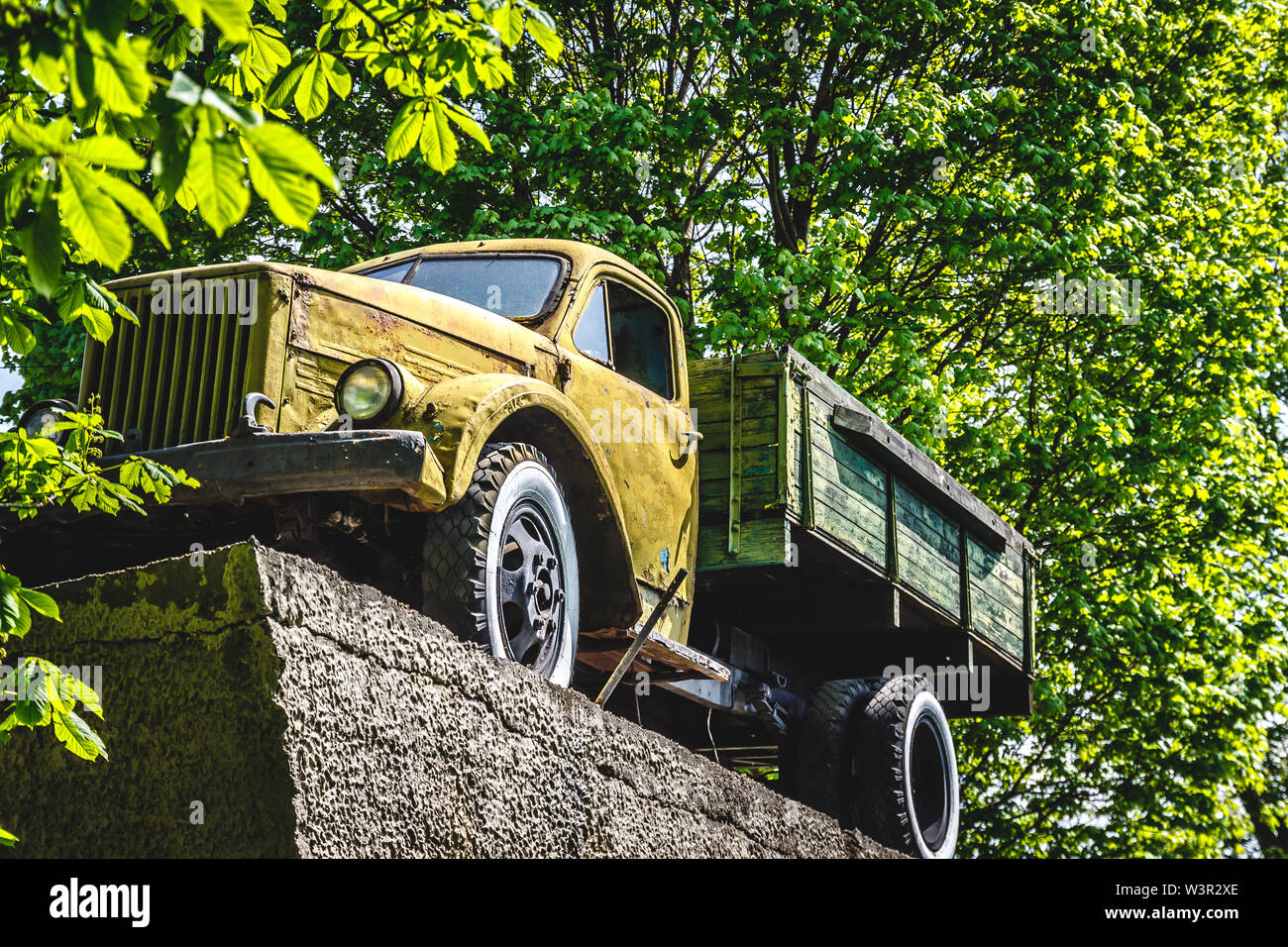 monument truck in Ukraine, Fastov. Close-up Stock Photo - Alamy