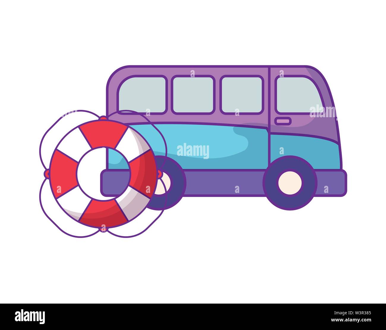 van vehicle with float protection vector illustration design Stock ...