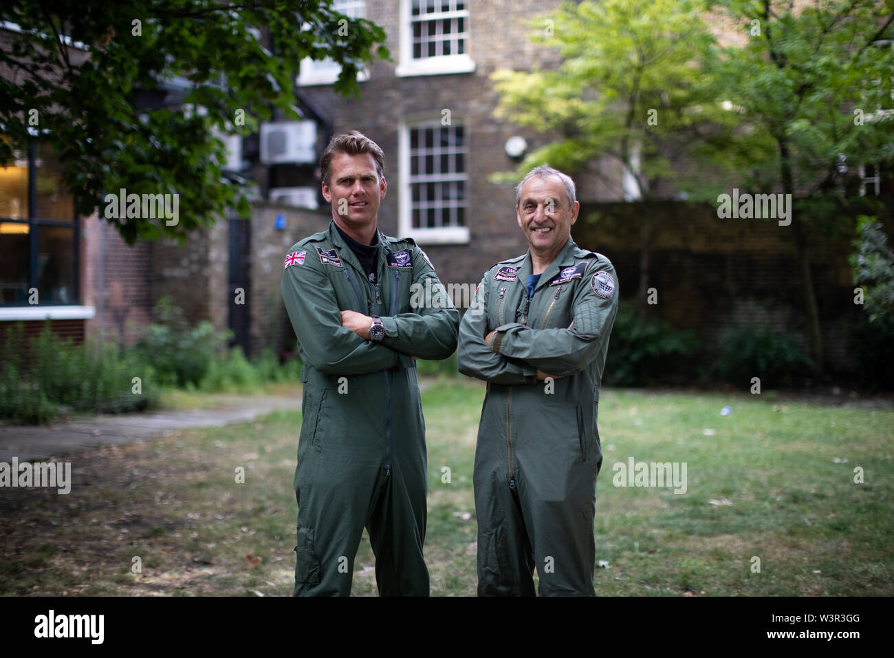 Spitfire pilots Matt Jones (left) and Steve Boultbee Brooks who are ...
