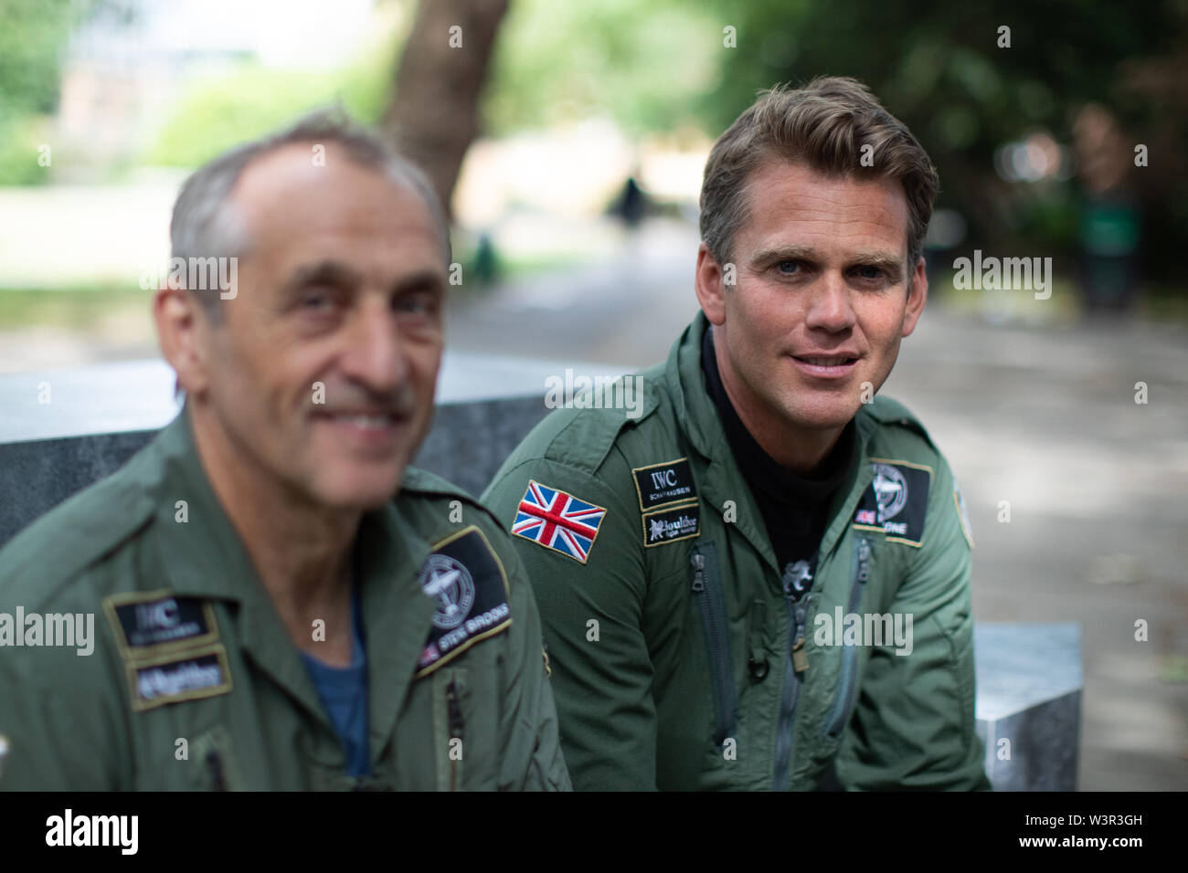 Spitfire pilots Steve Boultbee Brooks (left) and Matt Jones who are ...