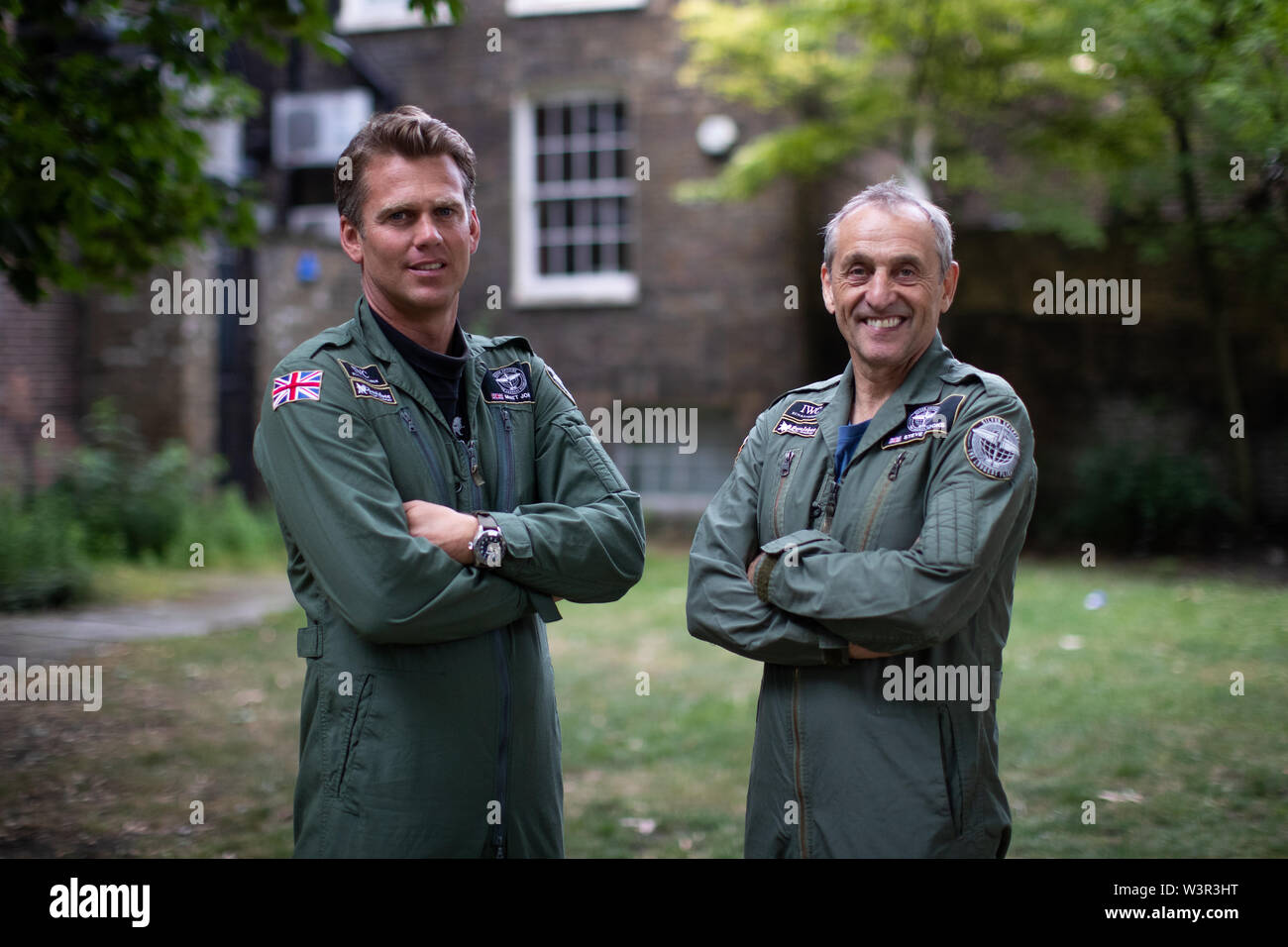 Spitfire pilots Matt Jones (left) and Steve Boultbee Brooks who are ...
