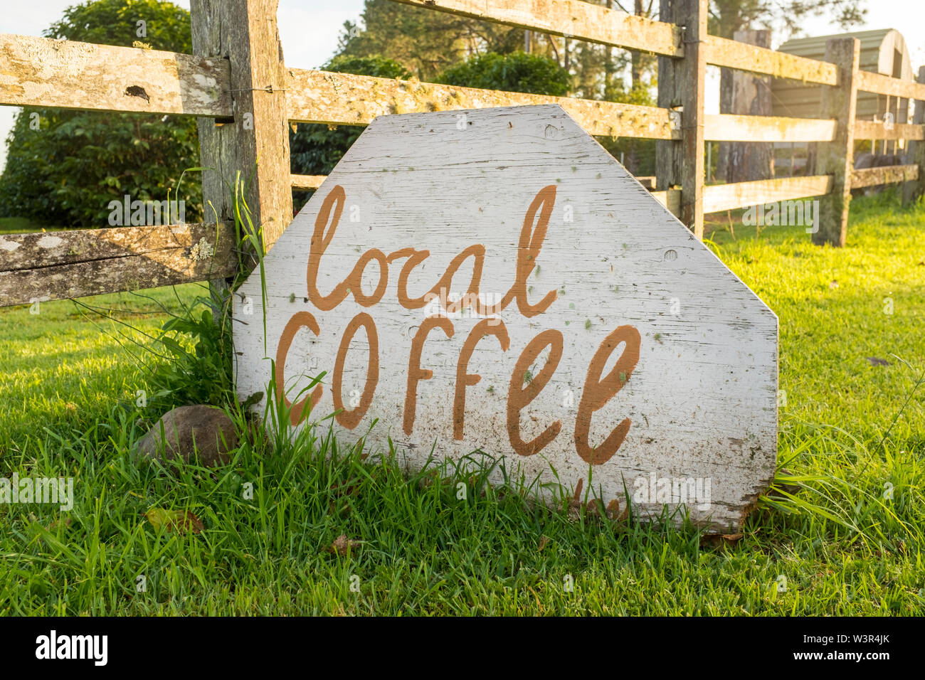 Homemade sign advertising local coffee for sale, NSW, Australia Stock ...