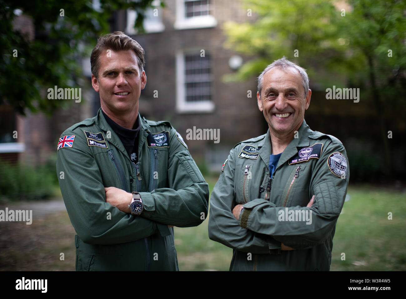Spitfire pilots Matt Jones (left) and Steve Boultbee Brooks who are ...