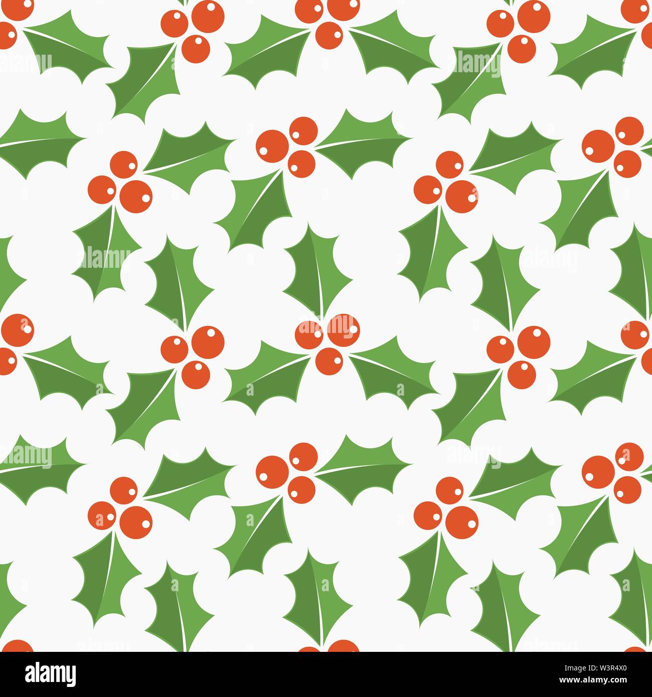 Holly berries Christmas seamless pattern. Vector illustration Stock ...
