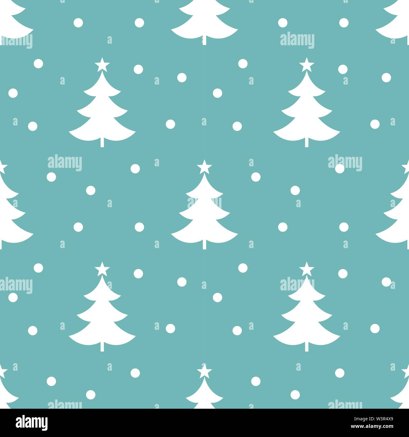 White Christmas trees on blue background seamless pattern Stock Vector ...