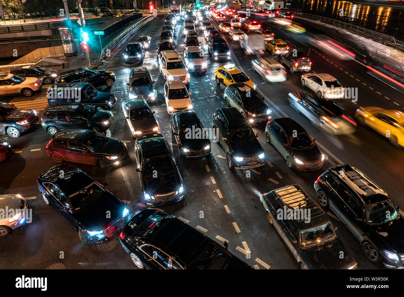 Crossroad with blue car hi-res stock photography and images - Alamy