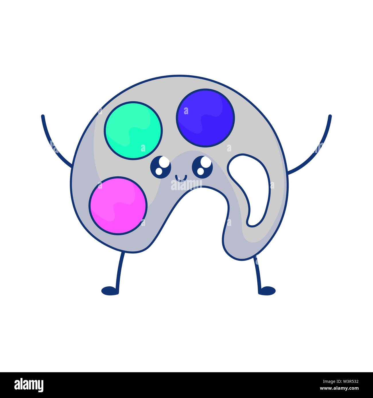 paint colors palette kawaii style vector illustration design Stock ...