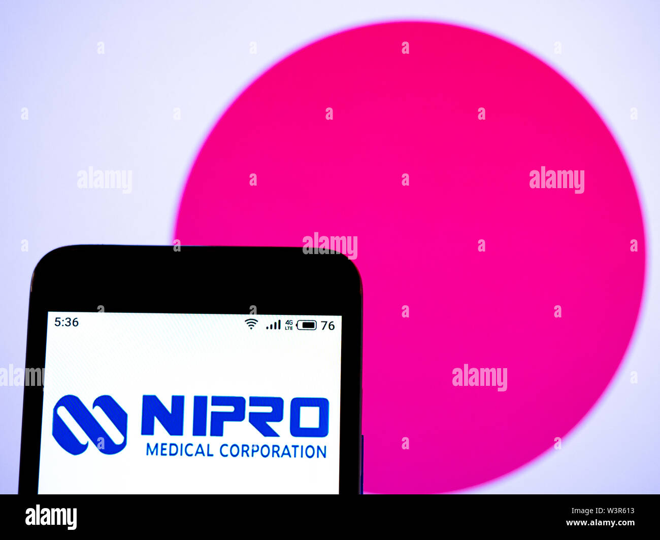 In this photo illustration the Nipro Corporation logo is seen displayed ...
