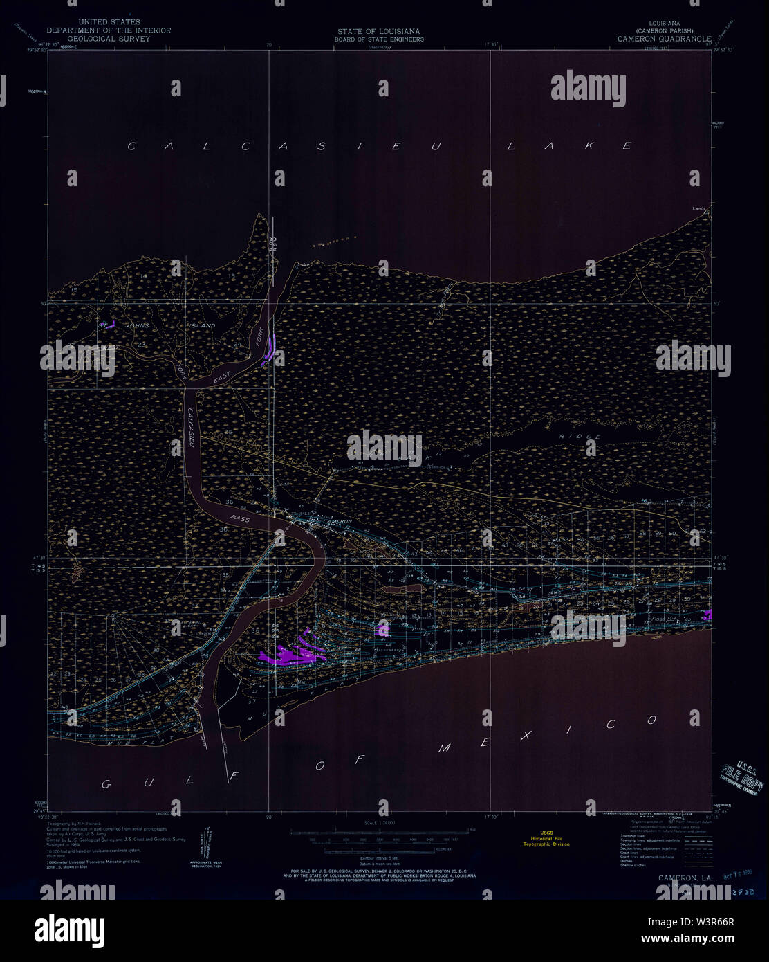 Cameron louisiana map hi-res stock photography and images - Alamy