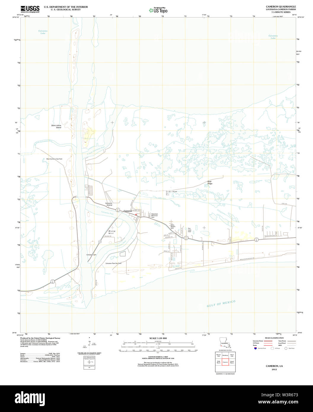 Cameron louisiana map hi-res stock photography and images - Alamy