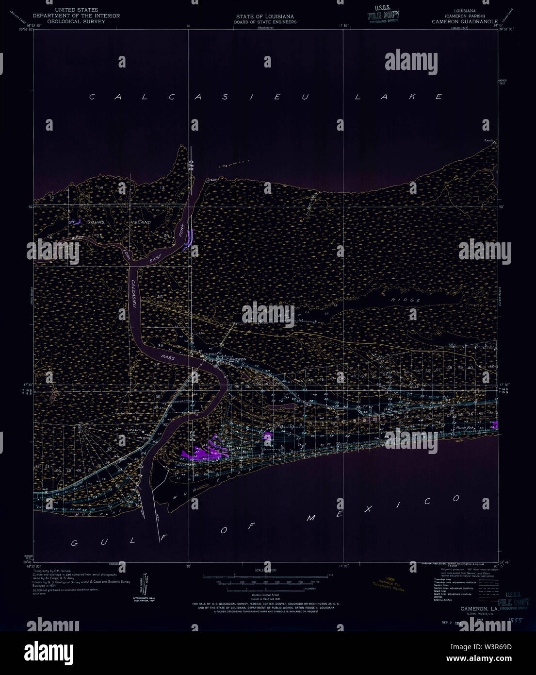 Cameron louisiana map hi-res stock photography and images - Alamy