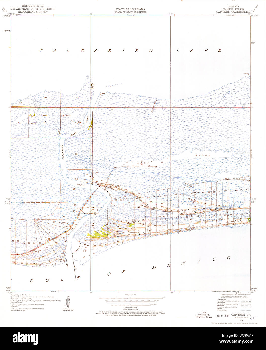 Cameron louisiana map hi-res stock photography and images - Alamy