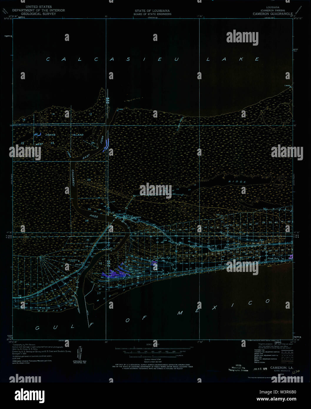 Cameron louisiana map hi-res stock photography and images - Alamy