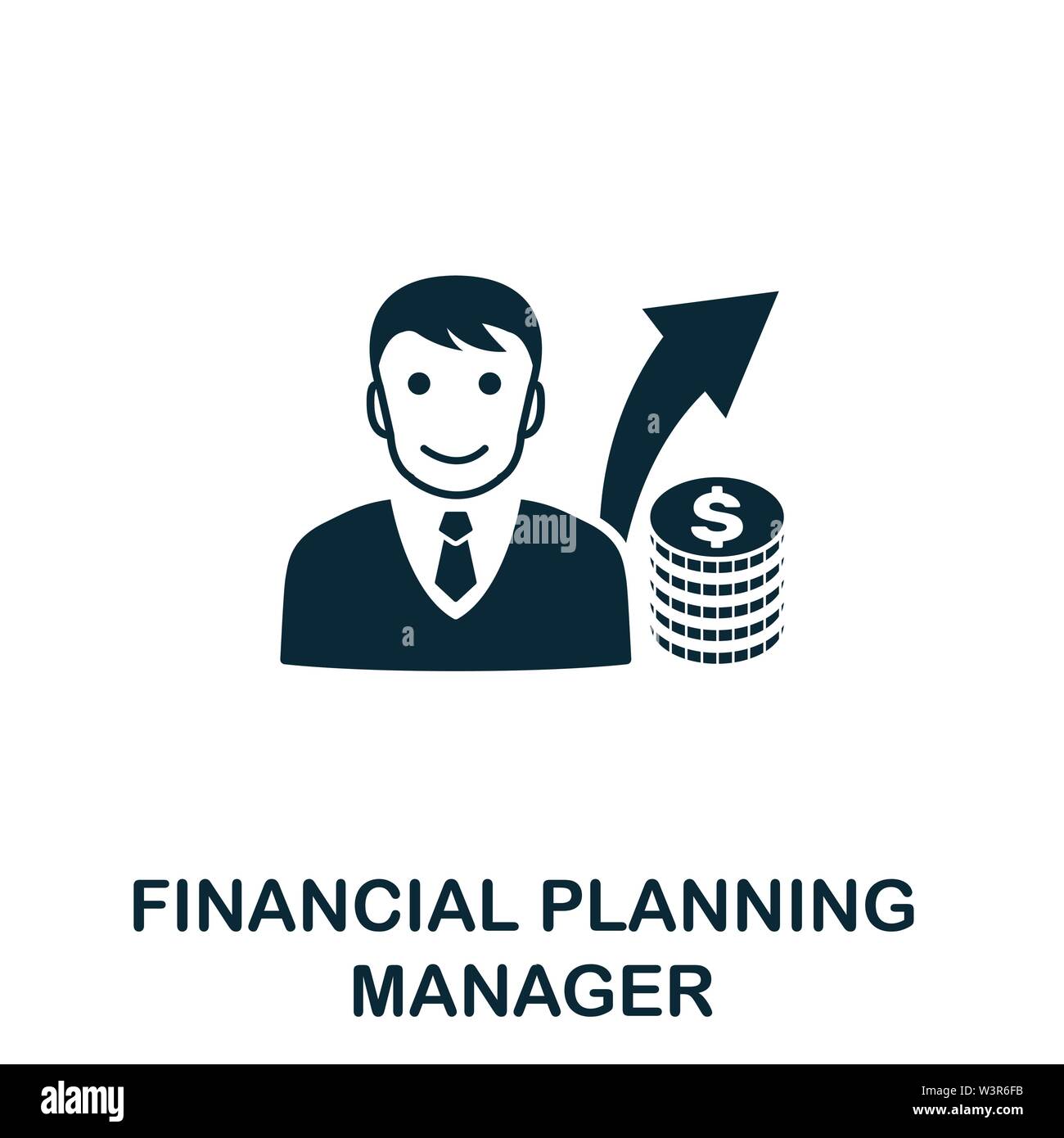 Financial Planning Manager vector icon symbol. Creative sign from ...