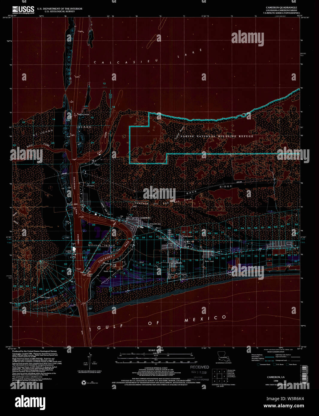 Cameron louisiana map hi-res stock photography and images - Alamy