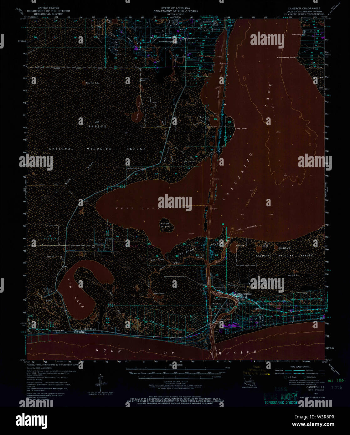 Cameron louisiana map hi-res stock photography and images - Alamy