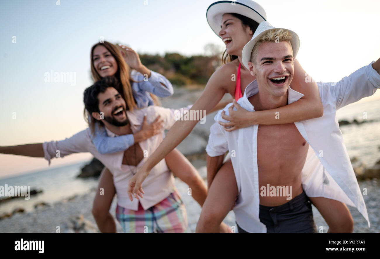 Female friends having fun on the beach hi-res stock photography and ...