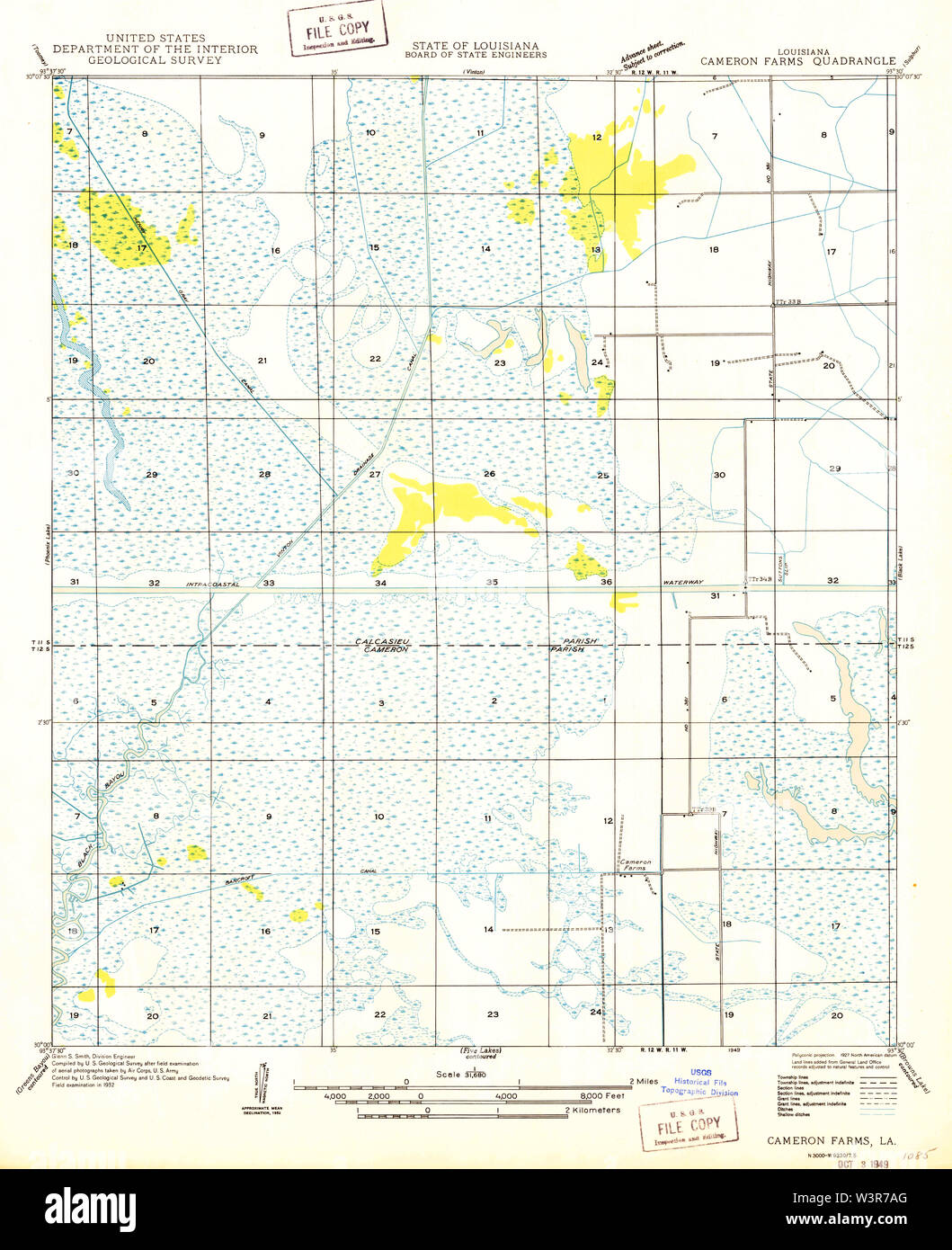 Cameron louisiana map hi-res stock photography and images - Alamy