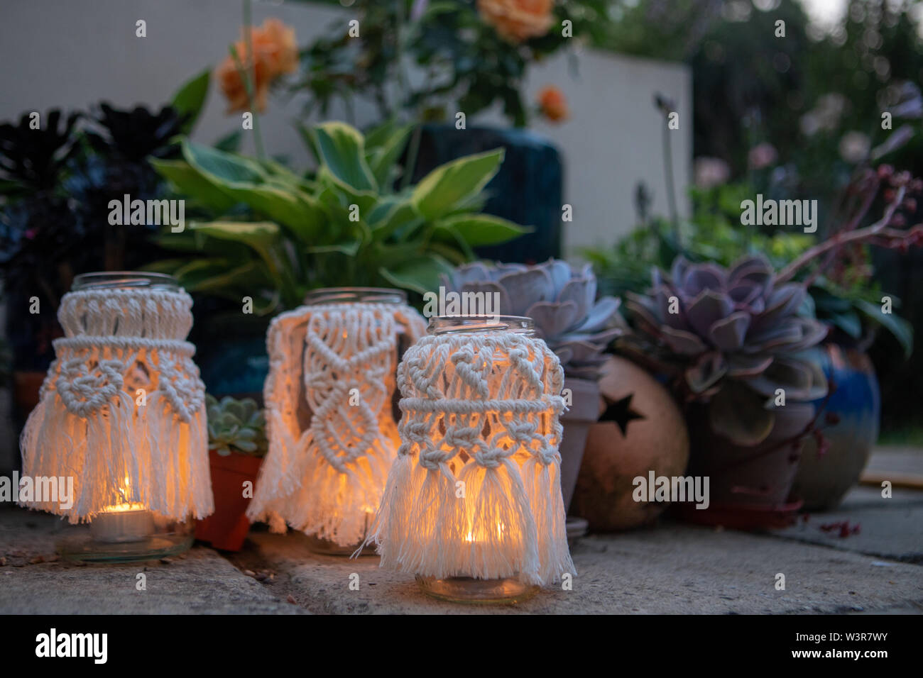 Macrame jam jar covers hi-res stock photography and images - Alamy