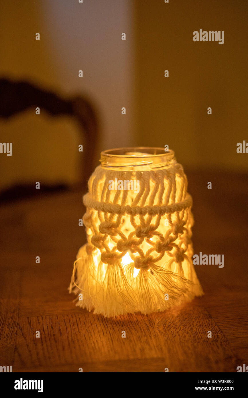 Macrame jam jar covers hi-res stock photography and images - Alamy
