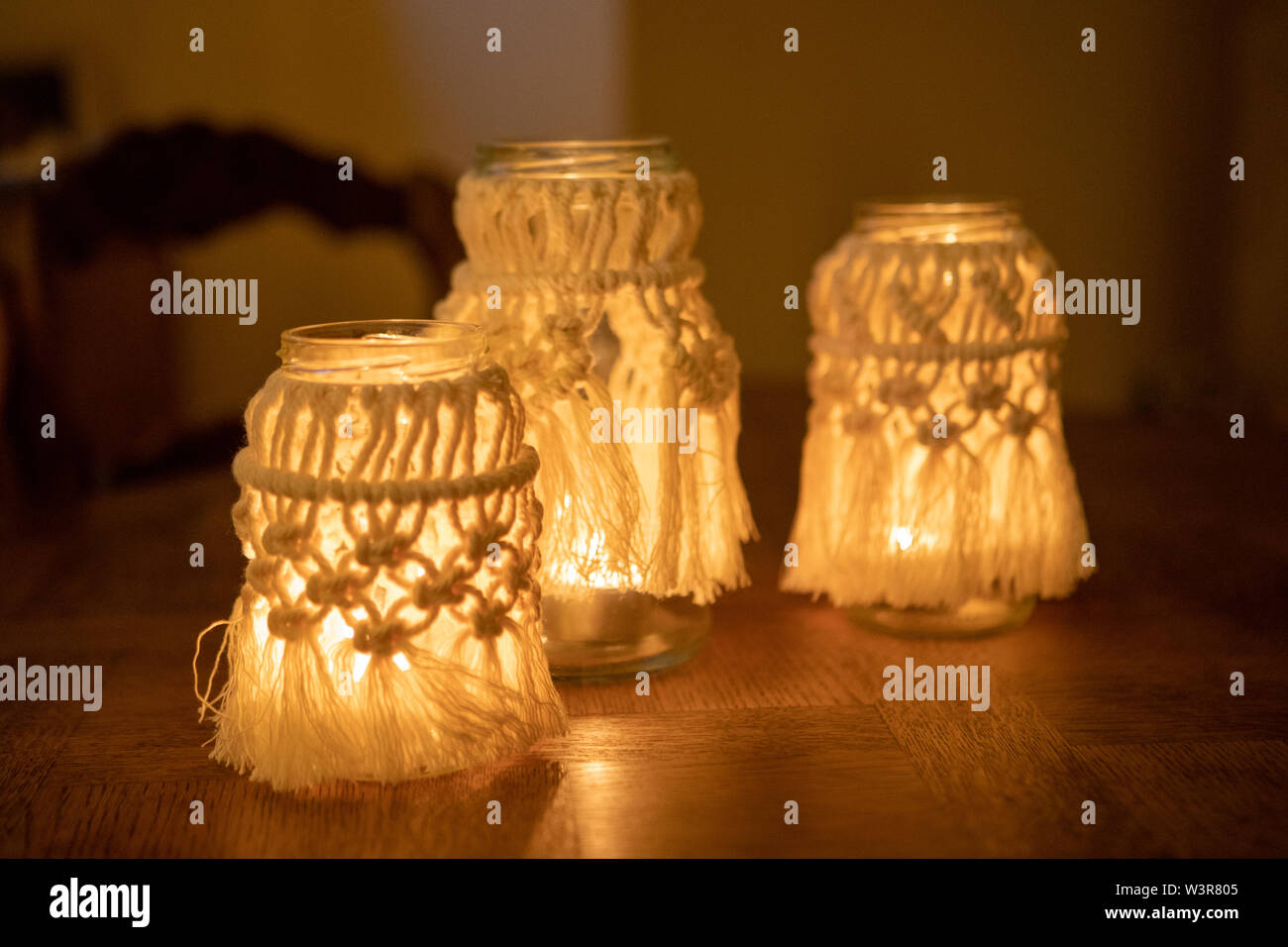 Macrame jam jar covers hi-res stock photography and images - Alamy