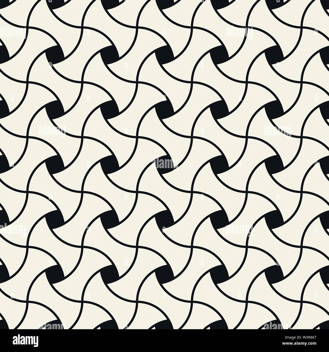 Vector seamless twisting lines pattern. Modern abstract texture ...