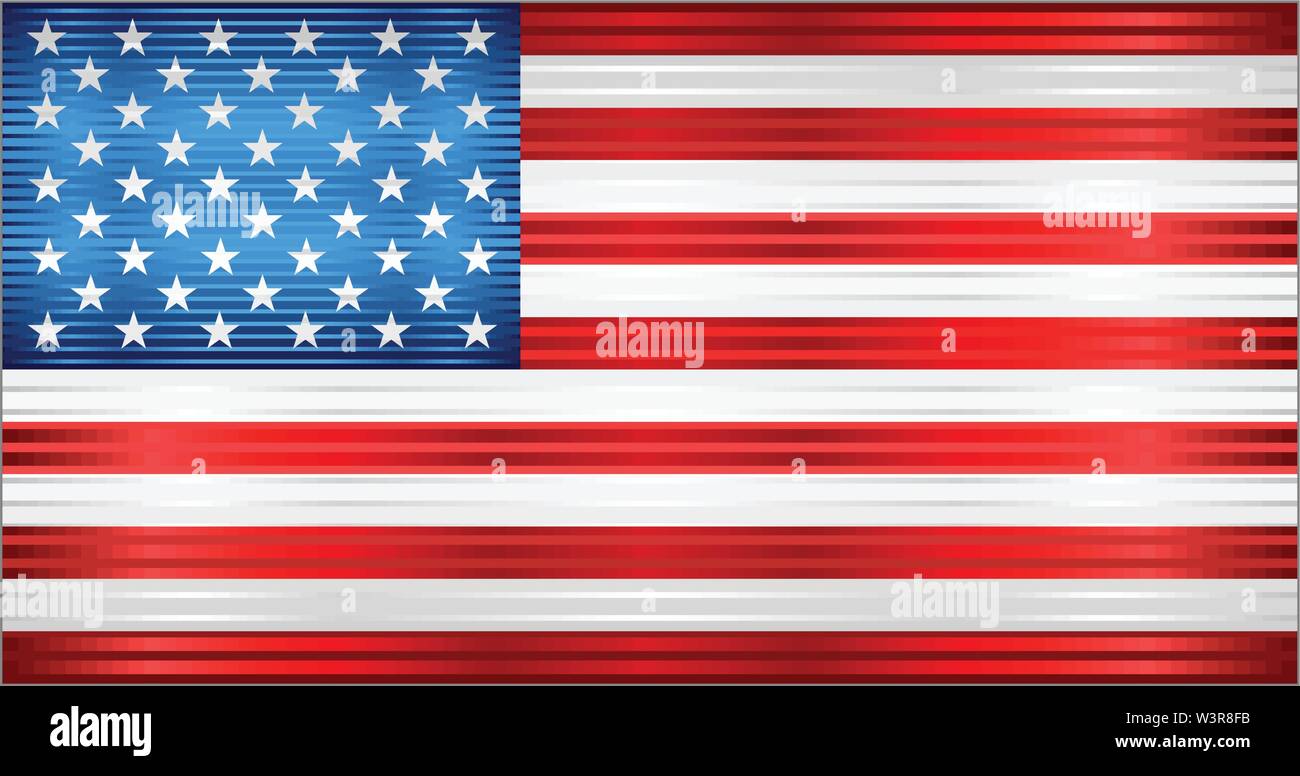 Shiny Grunge flag of the USA - Illustration, Three dimensional flag of ...